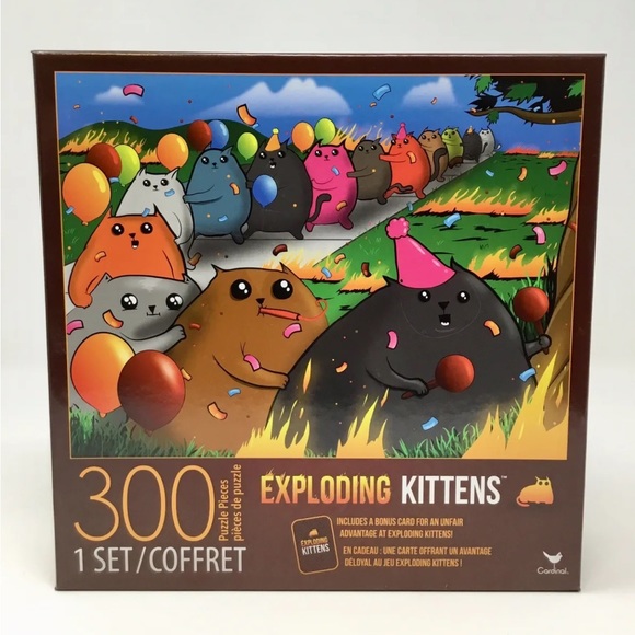 Games | Exploding Kittens Time To Pawty Jigsaw Puzzle 30 Pc New Sealed ...